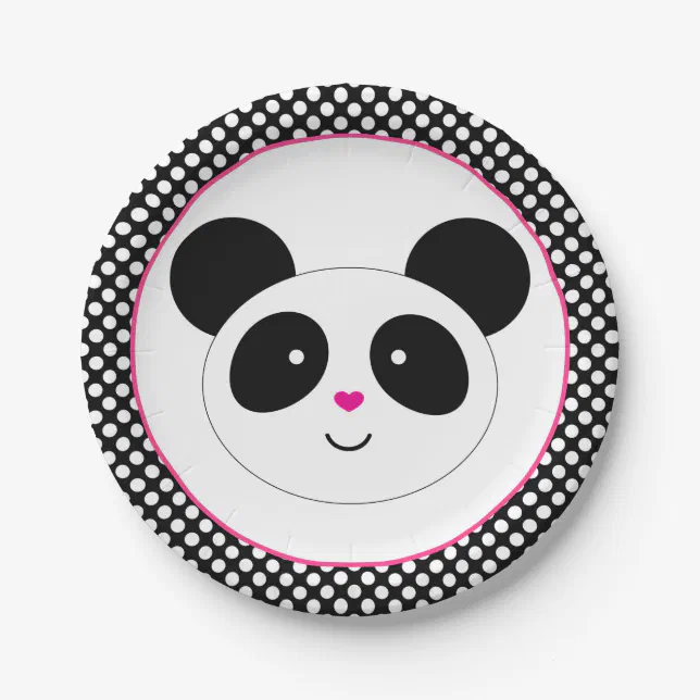 Polkadot Panda Party Plates | Zazzle