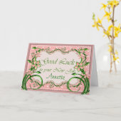 Polkadot Pink Good Luck in the New Job Card | Zazzle