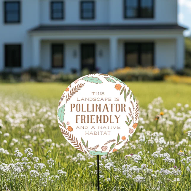 Pollinator Friendly Landscape Yard Sign | Zazzle