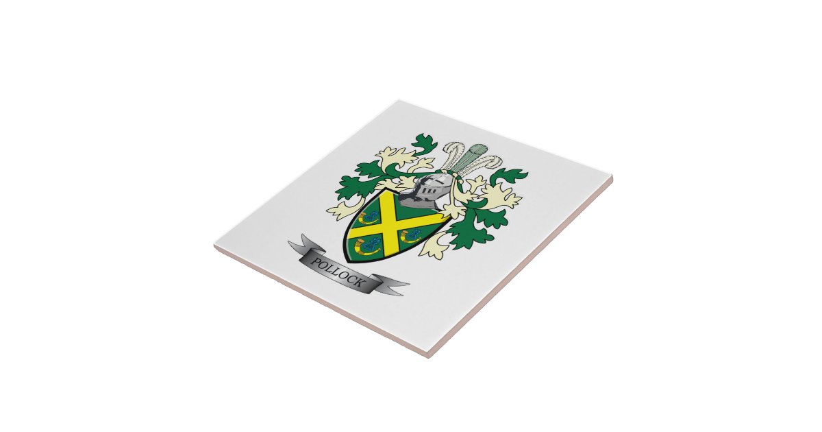 Pollock Family Crest Coat of Arms Tile | Zazzle