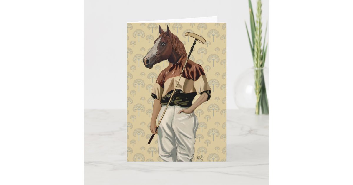 Polo Horse Portrait Card | Zazzle
