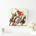 Polo Match Square Wall Clock | Zazzle