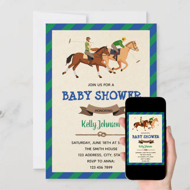 Polo match theme party invitation | Zazzle