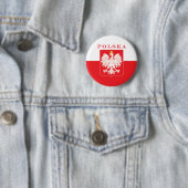 Polska Eagle Red Shield Button | Zazzle