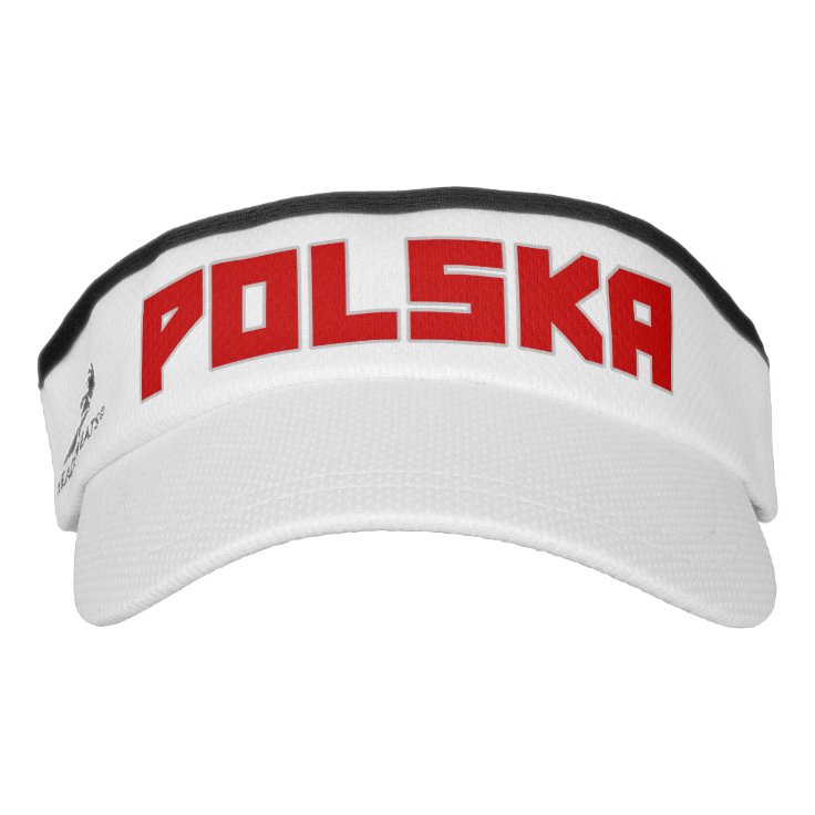 Polska ( Poland ) bold text Visor Hat | Zazzle