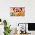Polyamorous triad 80's retro Japanese Poster | Zazzle
