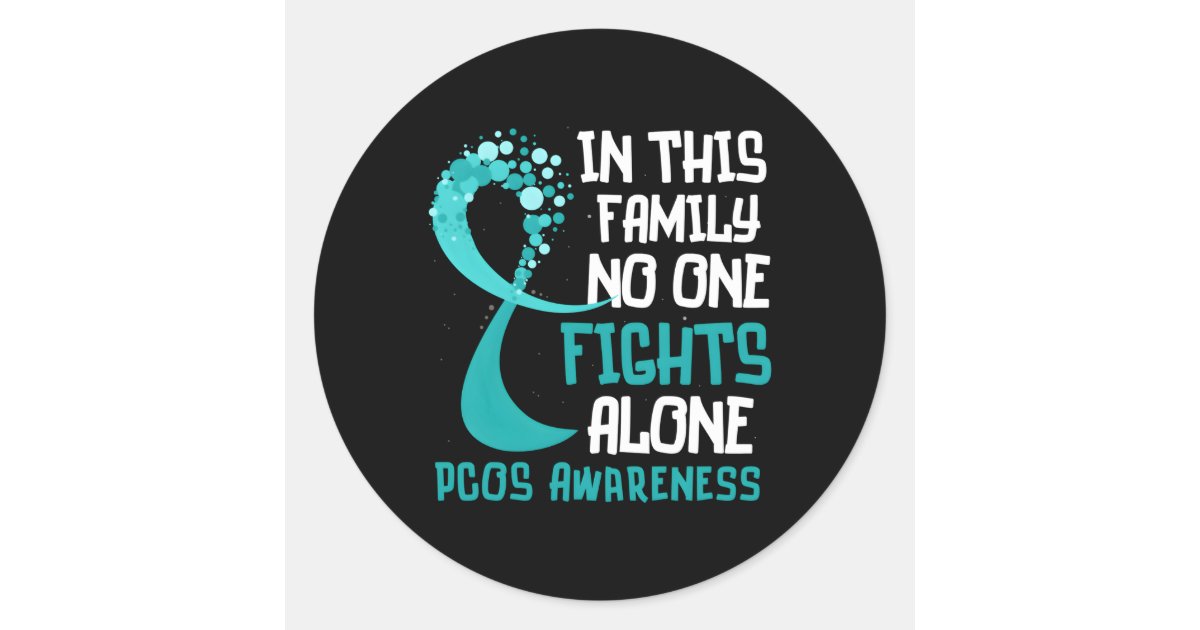 Polycystic Ovary Syndrome Pcos Teal Ribbon Hope Fa Classic Round ...
