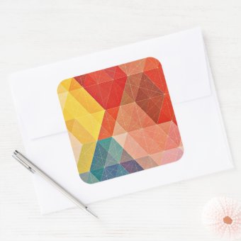 Polygon Abstract Square Sticker | Zazzle
