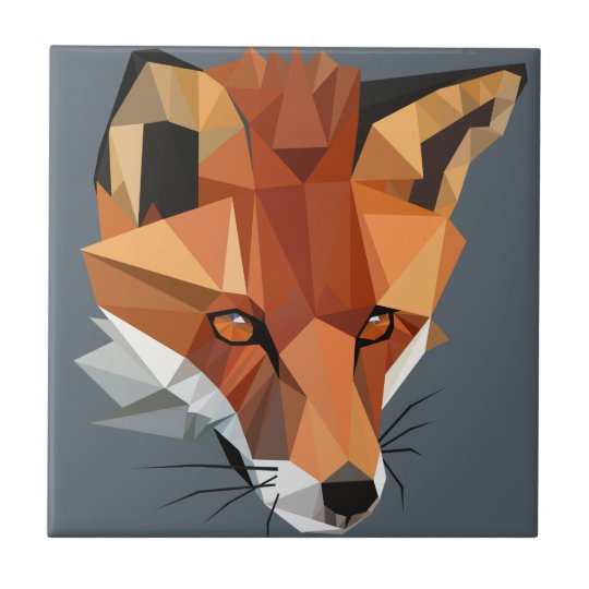 Polygon Fox Custom Tile | Zazzle.com