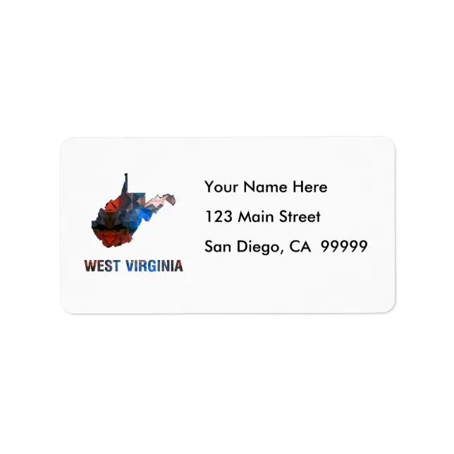 Polygon Mosaic State Map WEST VIRGINIA Label | Zazzle