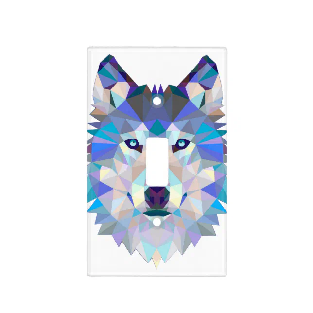 Polygonal geometric wolf head light switch cover | Zazzle