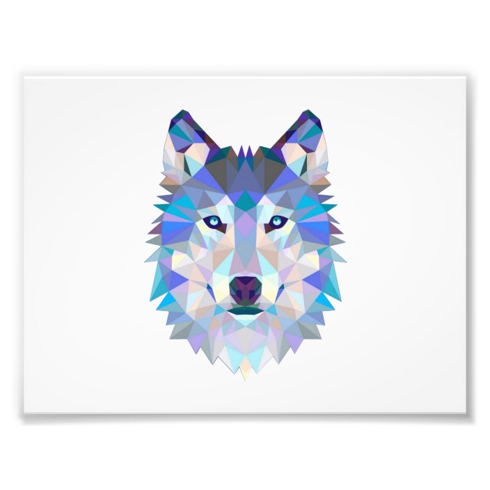 Polygonal geometric wolf head photo print | Zazzle.com