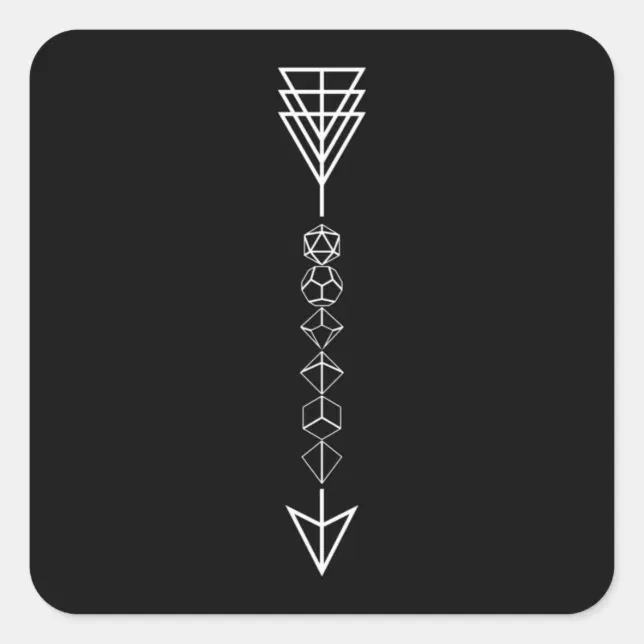 Polyhedral Dice Arrow of Ranger Tabletop RPG Square Sticker | Zazzle