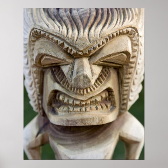 Polynesia, Kingdom of Tonga. Close-up of tiki Poster | Zazzle.com