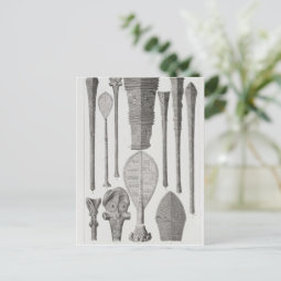 Polynesian clubs and insignia of rank postcard | Zazzle