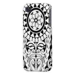 Polynesian sun & mask tattoo design iPhone case | Zazzle