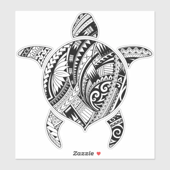Polynesian Turtle Sticker | Zazzle