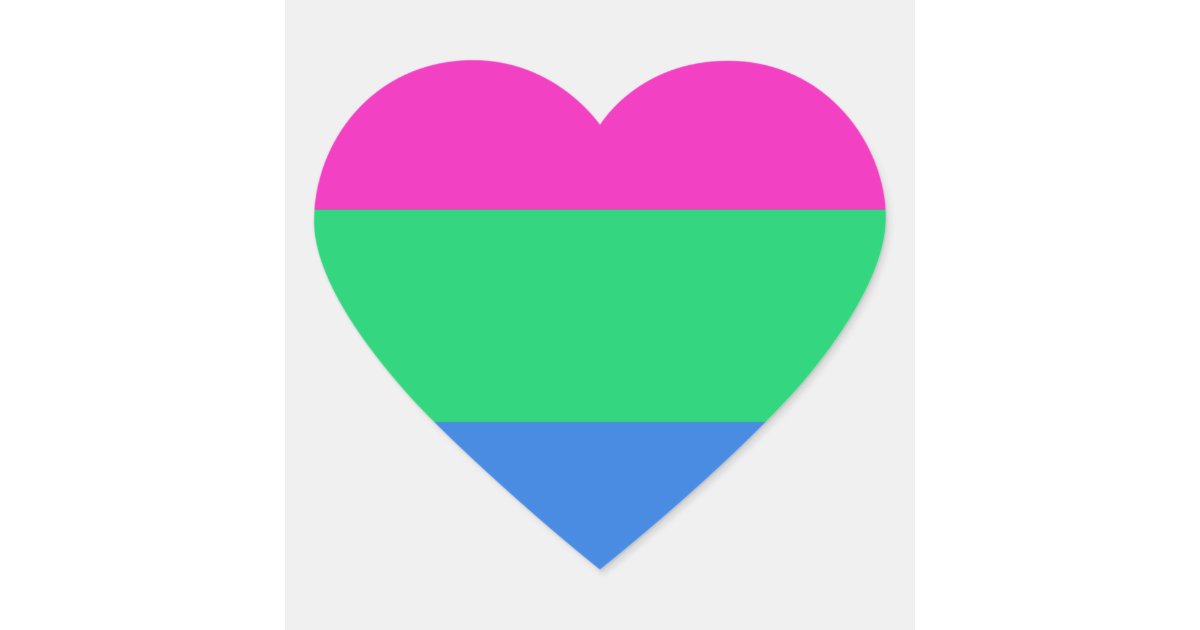 Polysexual Pride Flag Heart Sticker | Zazzle