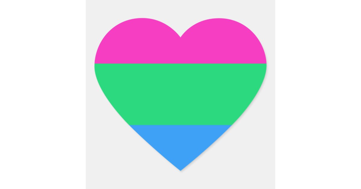 Polysexual Pride Flag Heart Sticker | Zazzle
