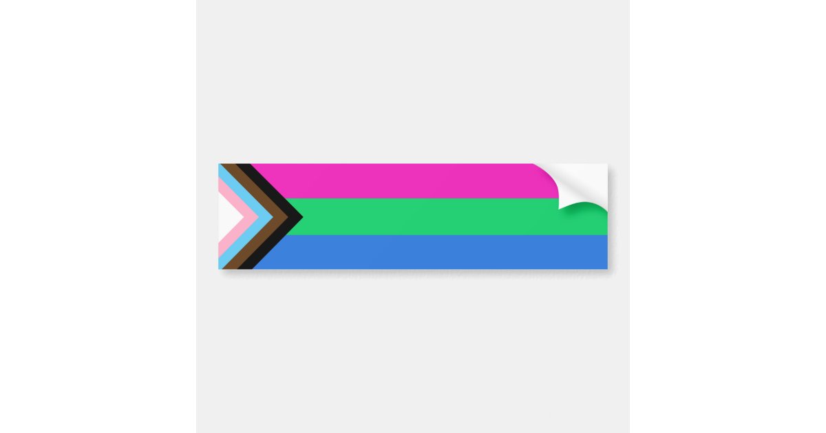 Polysexual Progress Pride Flag Bumper Sticker | Zazzle