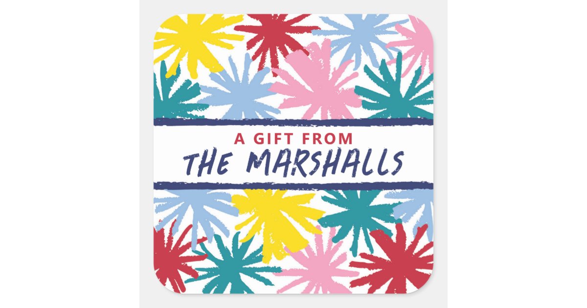 POM POM SQUARE STICKER | Zazzle