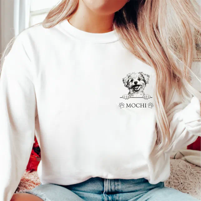 Pomapoo Dog Hand Drawing Personalized Sweatshirt | Zazzle