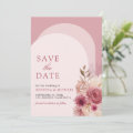Pomegranate Pink Floral Pampas Arch Photo QR Code Save The Date | Zazzle