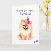 Pomeranian Dog Personalized Happy Birthday Card | Zazzle