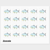 Pompano Florida fish vector illustration Square Sticker | Zazzle
