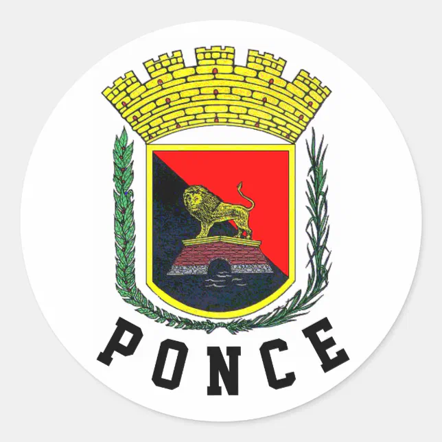 Ponce Coat of Arms - Puerto Rico Classic Round Sticker | Zazzle