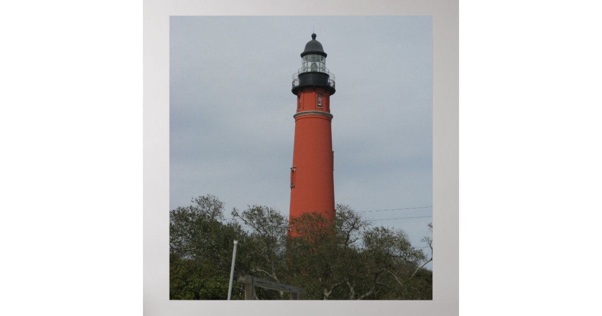 Ponce Inlet Light House Above the Trees Poster | Zazzle