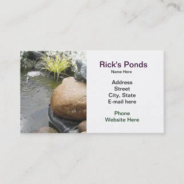 Pond Business Card | Zazzle