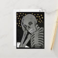 Pondering Skeleton postcard | Zazzle