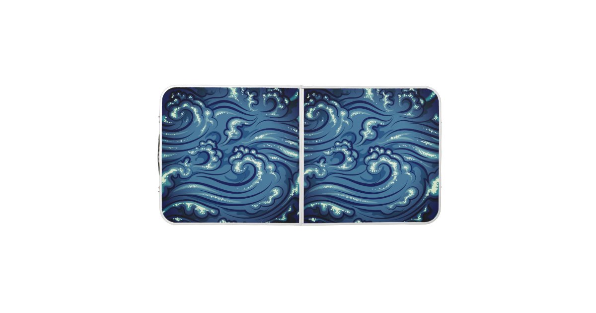 PONG TABLE JAPANESE WAVE PATTERN | Zazzle