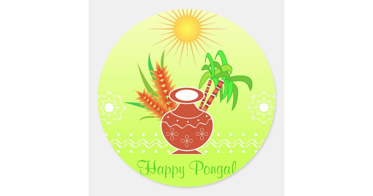 Pongal - South Indian festival Classic Round Sticker | Zazzle
