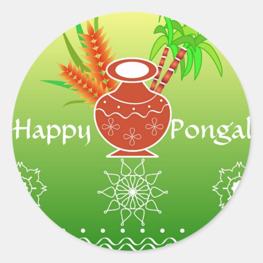 Pongal - South Indian festival Classic Round Sticker | Zazzle.com