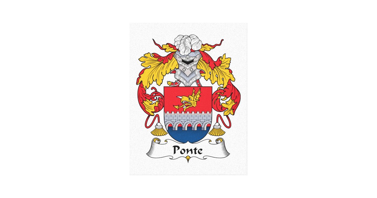 Ponte Family Crest Canvas Print | Zazzle