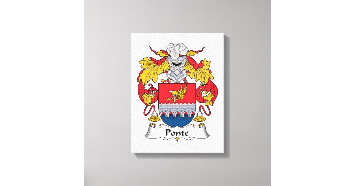 Ponte Family Crest Canvas Print | Zazzle