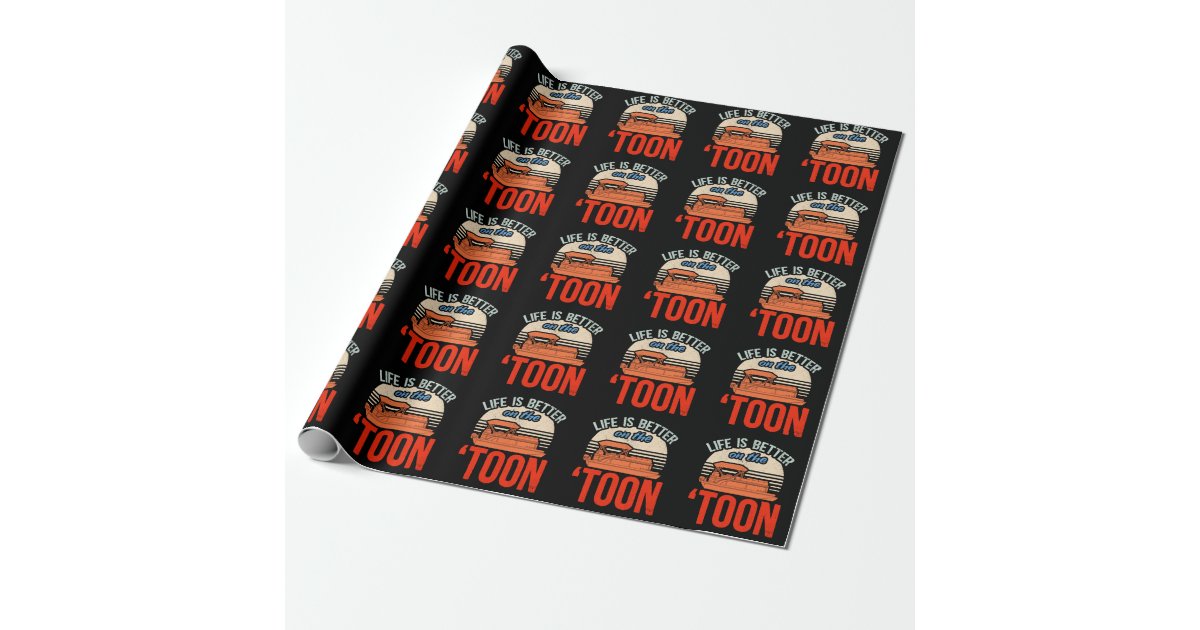 Pontoon Boat Captain Boating Wrapping Paper | Zazzle