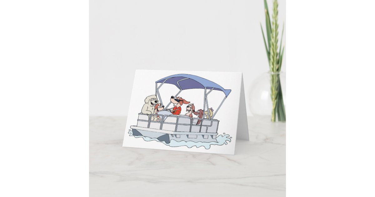 Pontoon Boat Card | Zazzle