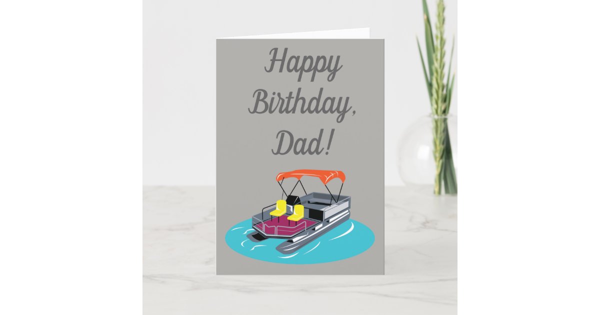 Pontoon Boat Owners Birthday Card | Zazzle