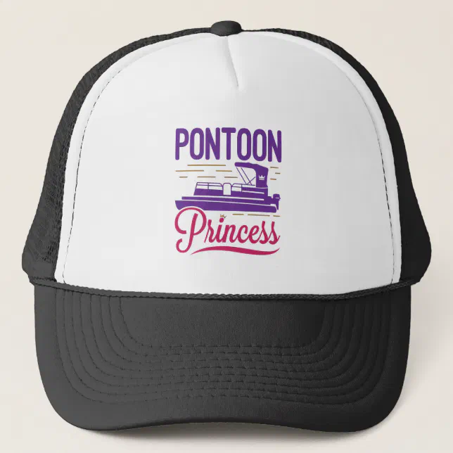 Pontoon Princess Pontooning Motor Boating Trucker Hat | Zazzle