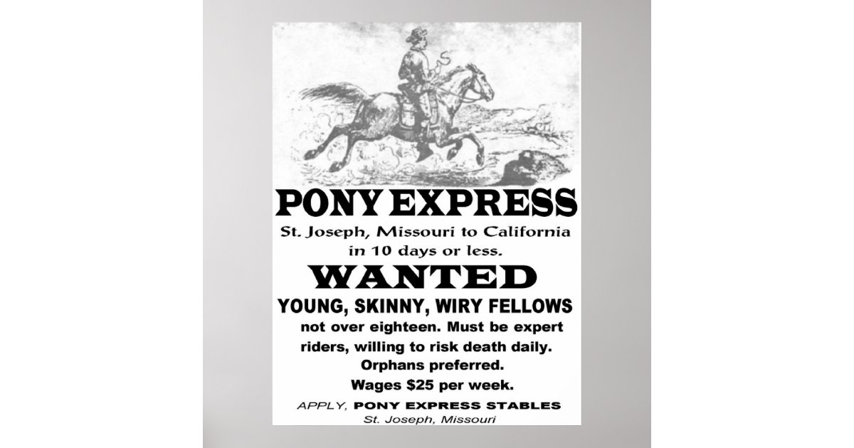 Pony Express Advertisement Poster | Zazzle