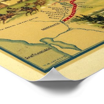 Pony Express Map by William Henry Jackson 1861 Poster | Zazzle