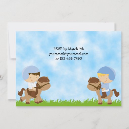 Pony Party Birthday Invitations for Boys | Zazzle