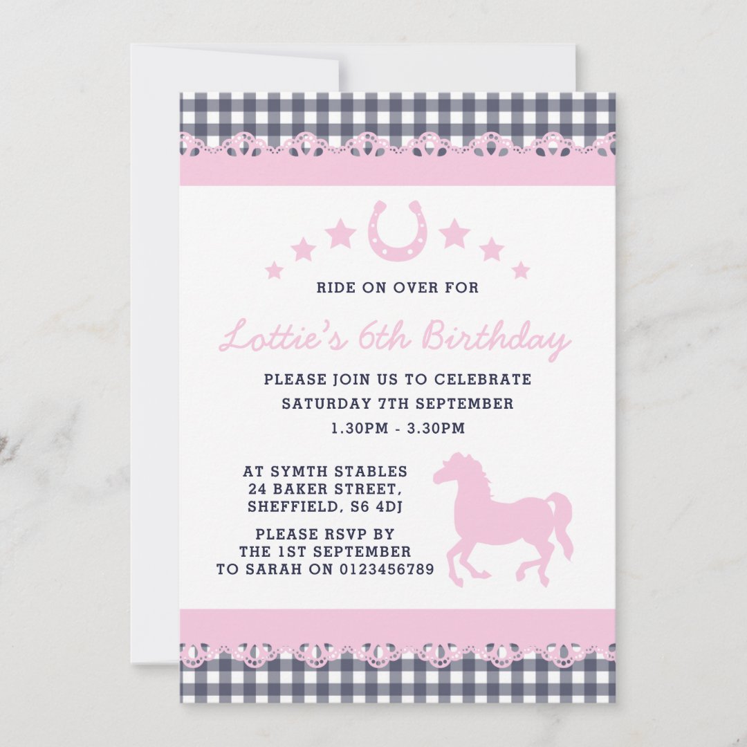 Pony themed birthday party invitation | Zazzle