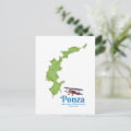 Ponza Italian island map. Postcard | Zazzle