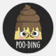 Poo-ding Funny Poop Pudding Pun Dark BG Classic Round Sticker | Zazzle