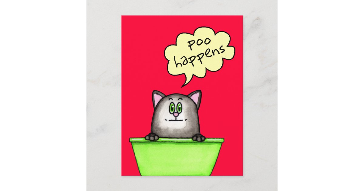 Poo Happens Postcard | Zazzle