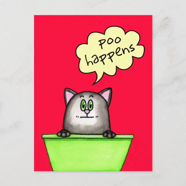 Poo Happens Postcard | Zazzle